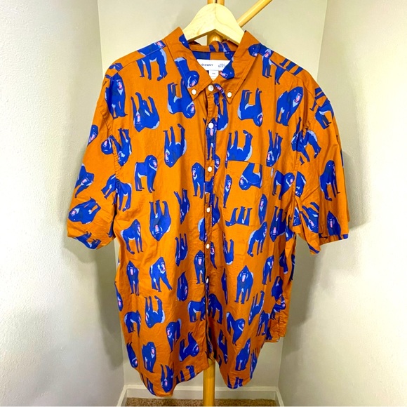 Old Navy | Shirts | Old Navy Baboon Short Sleeve Button Down Shirt ...